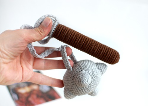 Morgenstern Baby crochet Weapon Nunchucks Mace Rattle Ninja Baby photo ...