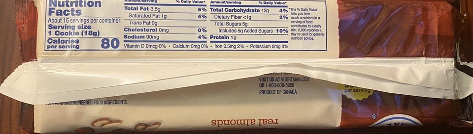 Voortman Bakery Windmill Cookies 9.52 Oz Pack Baked with Real Almonds ...