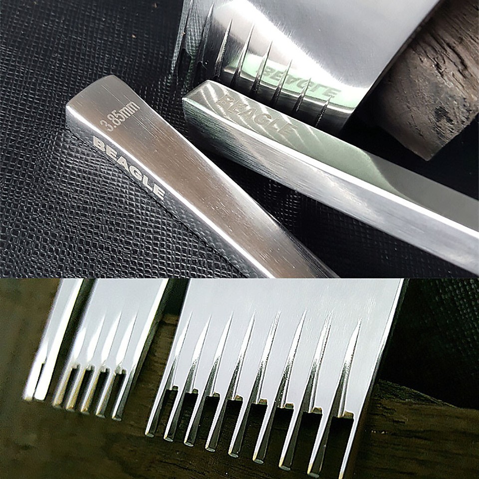 French Style leather Craft Pricking Irons Stitching Lacing Punch Chisel ...