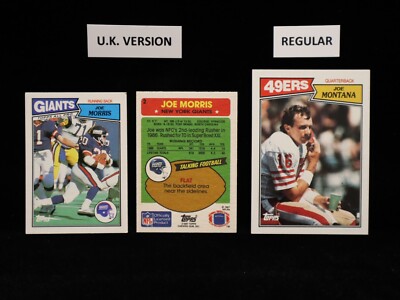 1987 Joe Morris New York Giants U.K. Topps Mini #2 "A" | eBay
