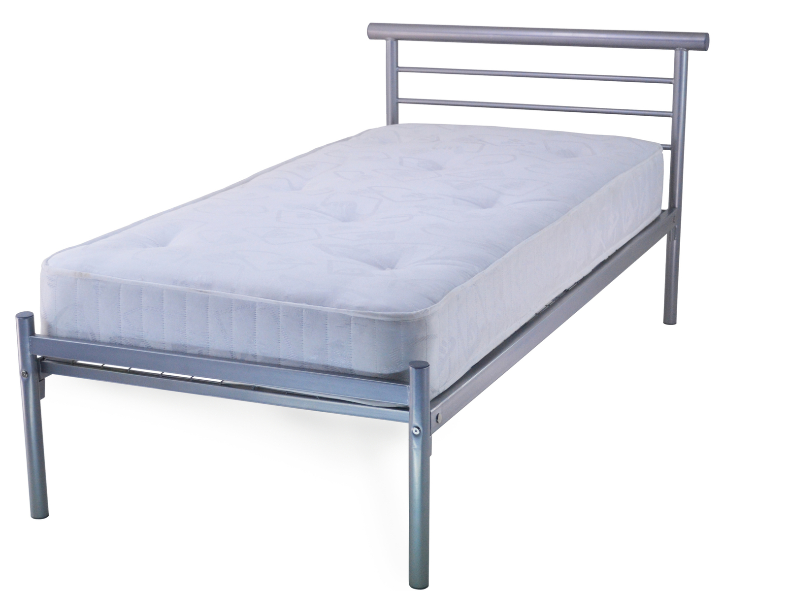 Heavy Duty Contract Mesh Metal Bed Frame in Silver 5 Year Guarantee ...