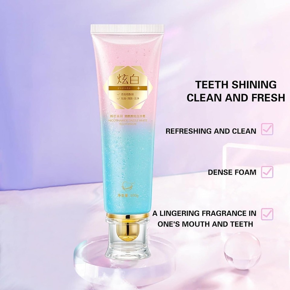 2Pcs Acssart Radiant Whitening Toothpaste,Niacinamide Whitening ...