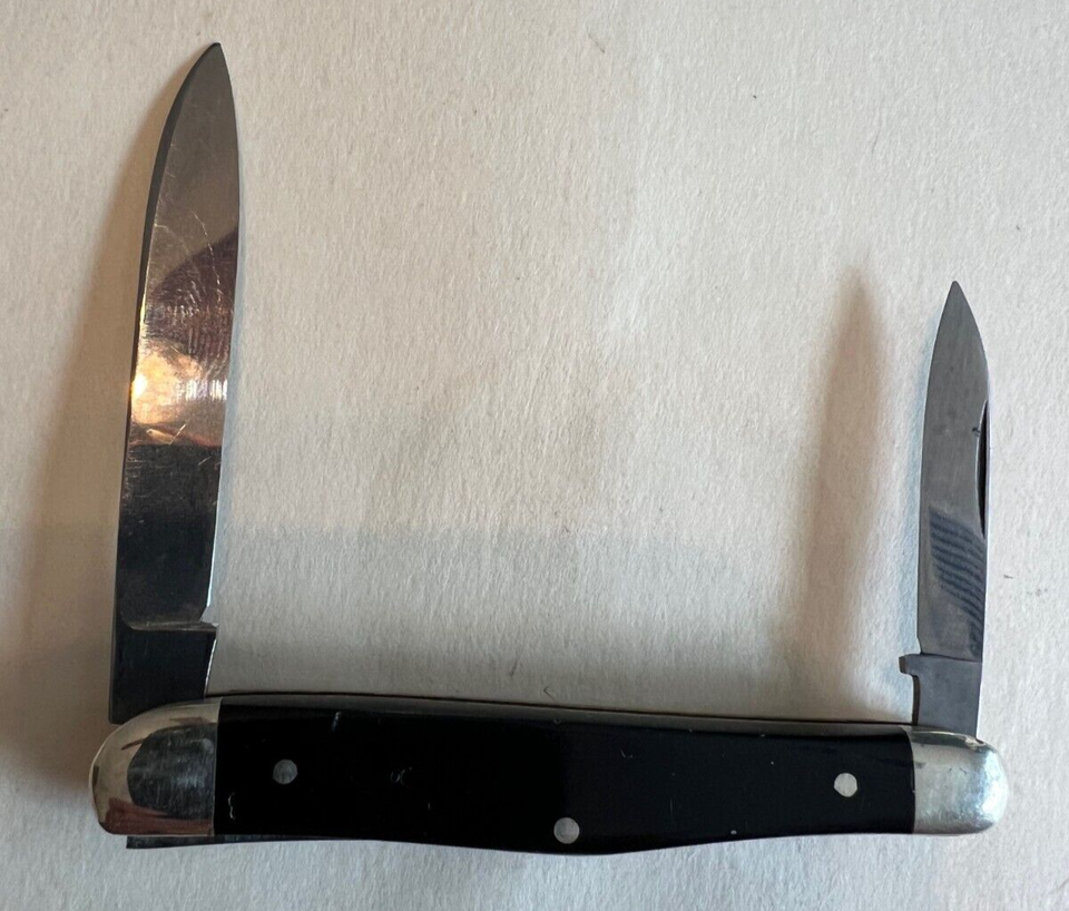 Carl Schlieper Solingen German Eye 2 Blade Black Handle Alabama Pocket ...