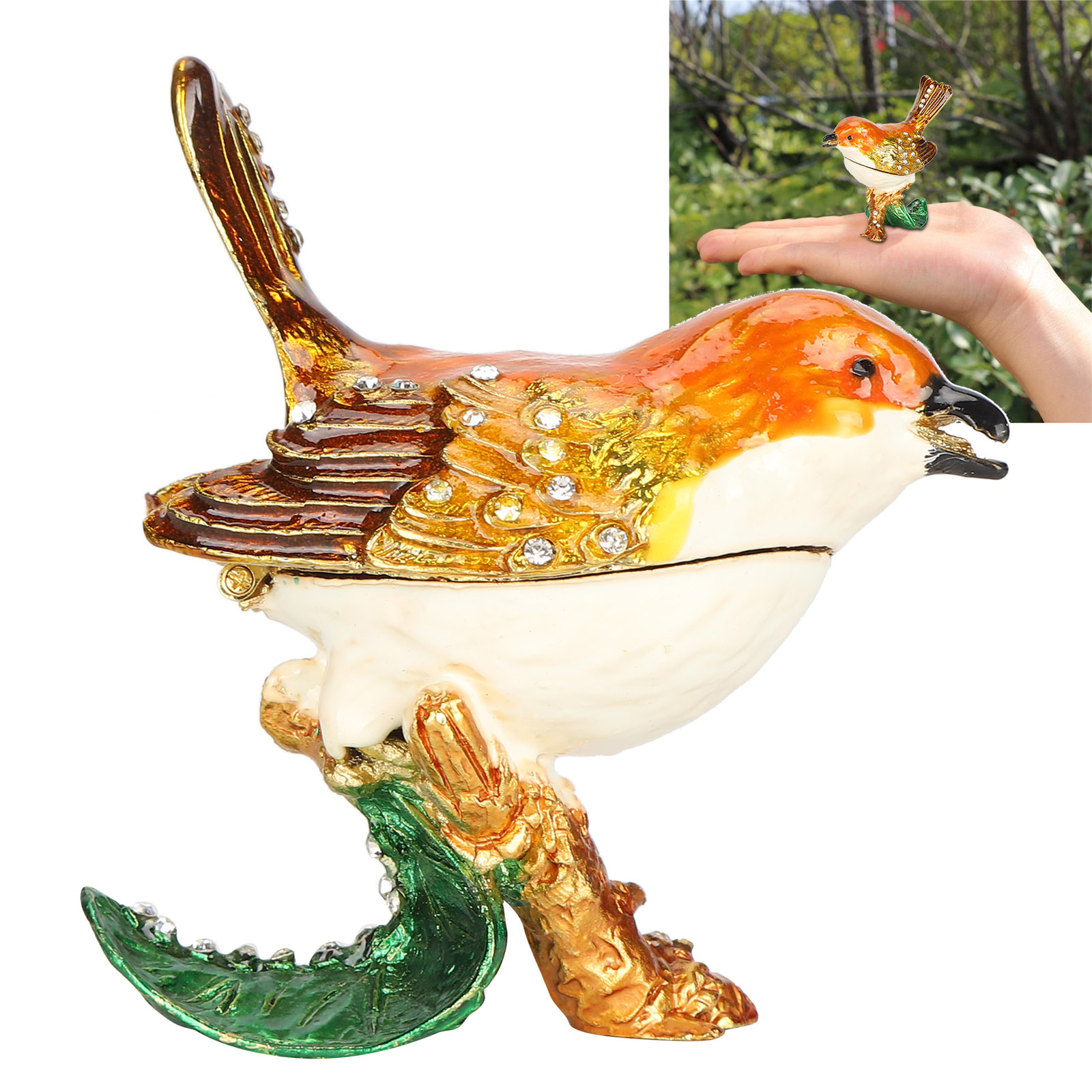 Bird Trinket Box Bird Statue Jewelry Ornament Figurine Collectible ...