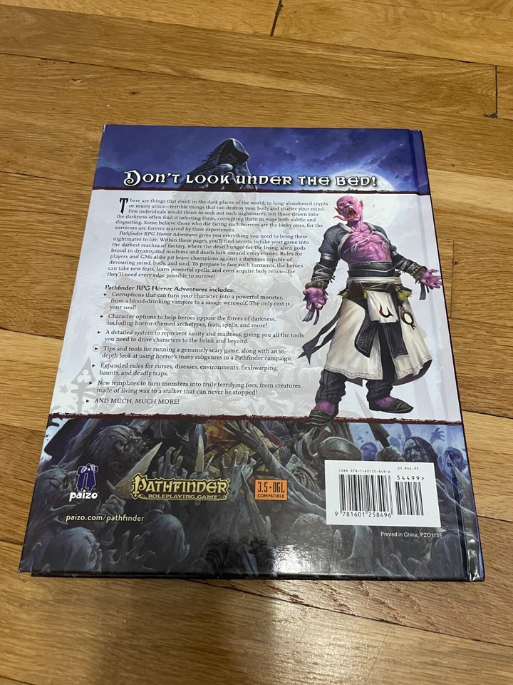 Pathfinder RPG Horror Adventures Hardcover D20 Paizo D&D 3.5 | eBay
