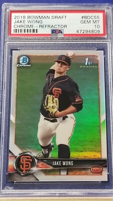 Jake Wong - 2018 Bowman Draft Chrome Refractor PSA 10 | eBay