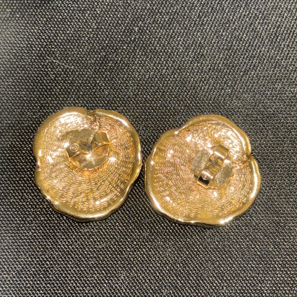 Vintage Avon Full Bloom Pansy Flower Stud Earrings Peach Cream | eBay