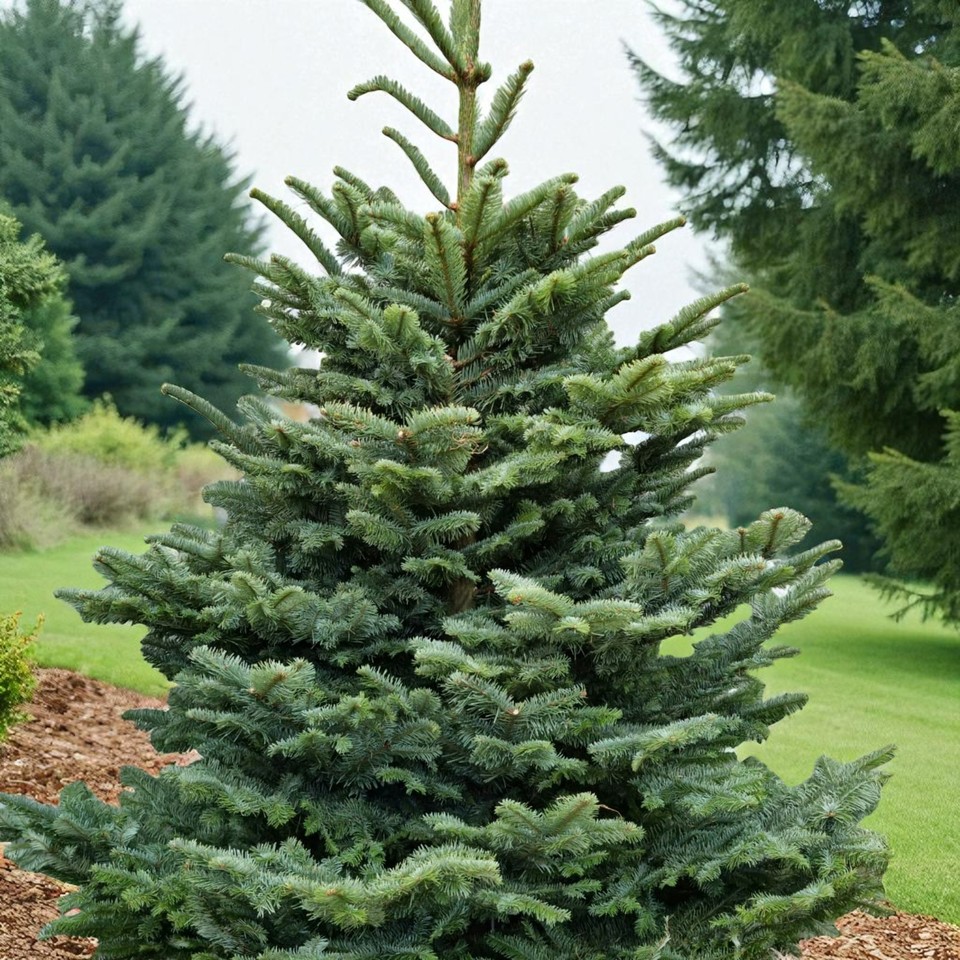 Noble Fir Pot Grown Christmas Tree - Real Living Evergreen Potted Xmas ...