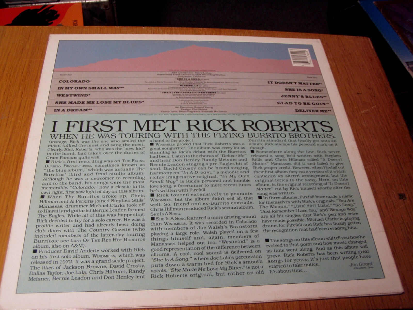 Rick Roberts - The Best of Rick Roberts (1979) - LP Record! A&M #SP ...