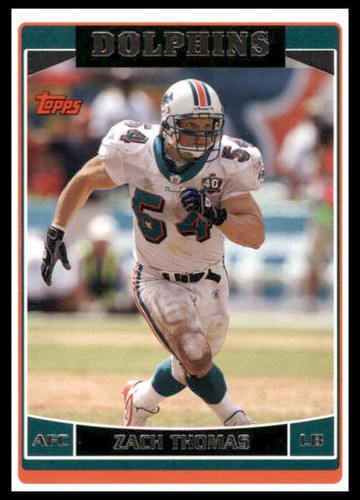 2006 Topps #198 Zach Thomas Miami Dolphins Football Card | eBay