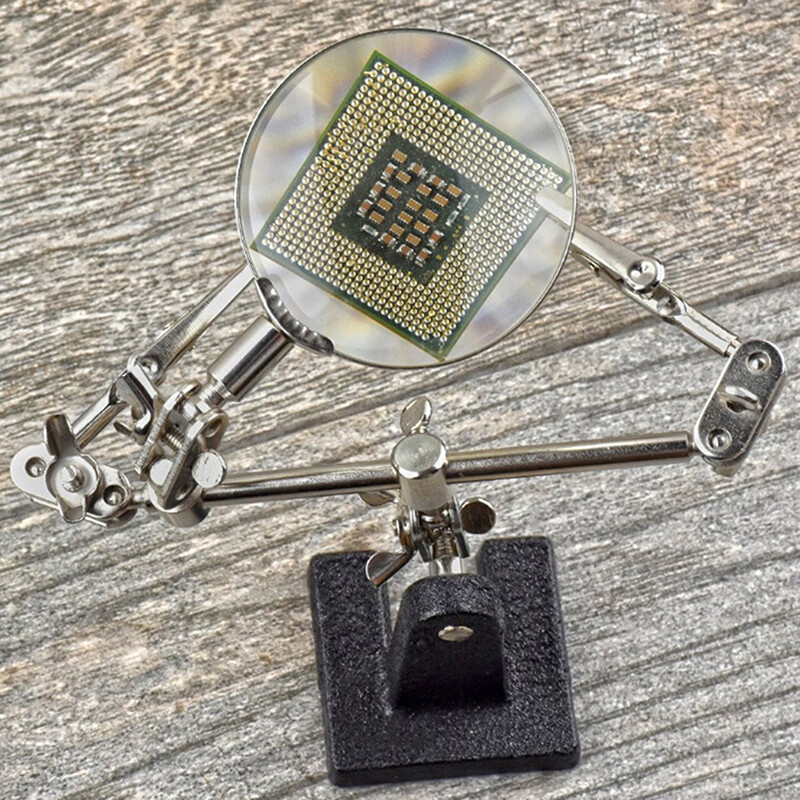 Third Hand Soldering Solder Iron Stand Holder Magnifier Helping Tool ...