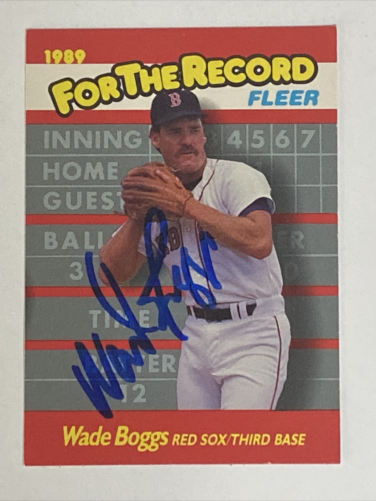 Wade Boggs Signed 1989 Fleer For The Record Red Sox Autograph | eBay