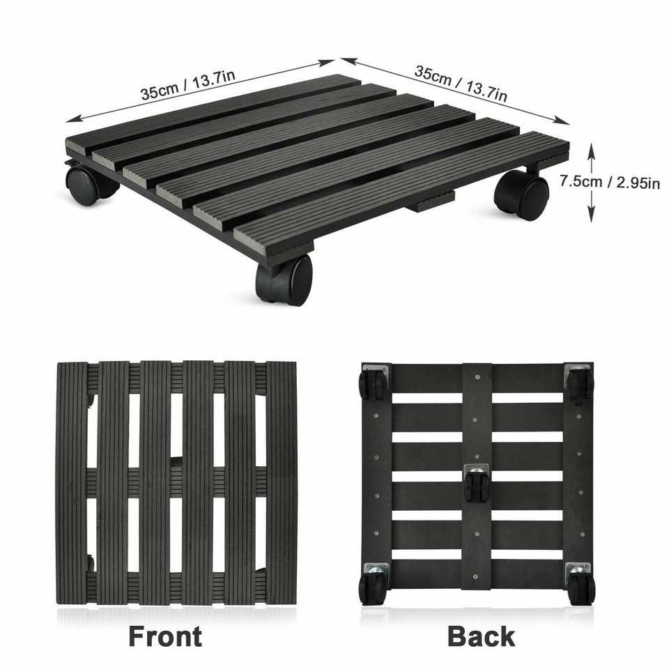 Movable Flower Stand with Wheel Plant Planter Trolley Rolling Home ...