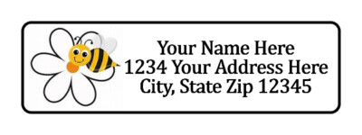 800 Bee & Flower Personalized Return Address Labels. 1/2 inch by 1 3/4 ...