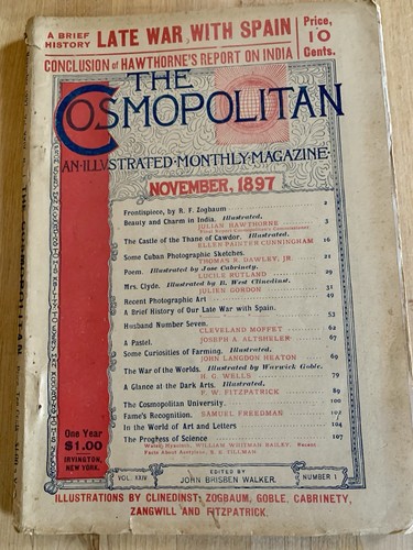 Cosmopolitan Magazine -November, 1897 , Story “War of the Worlds" by H ...