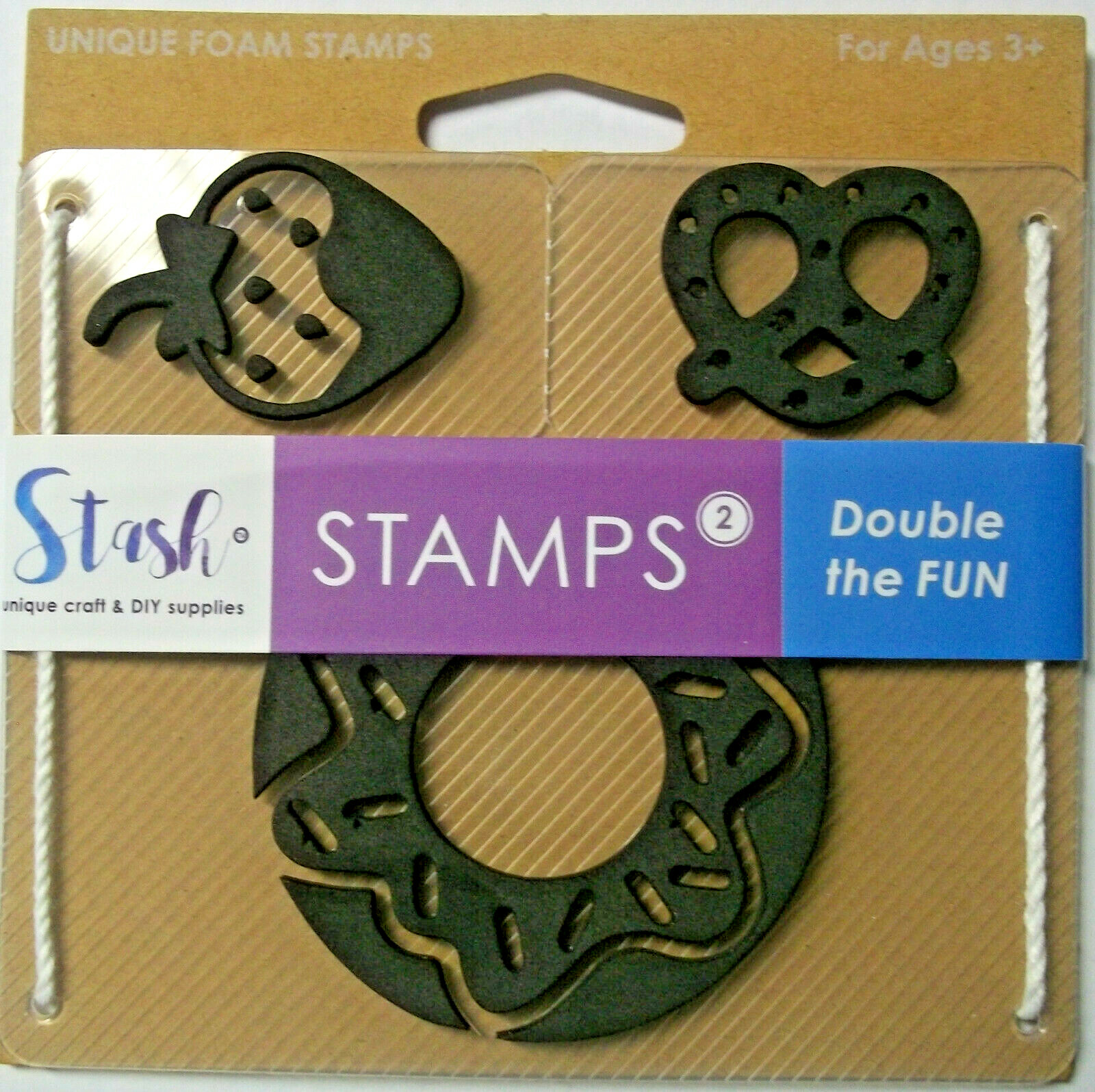 Stash Stamps Set of 3 Fun Food Foam mounted on Plastic Ages 3 + | eBay