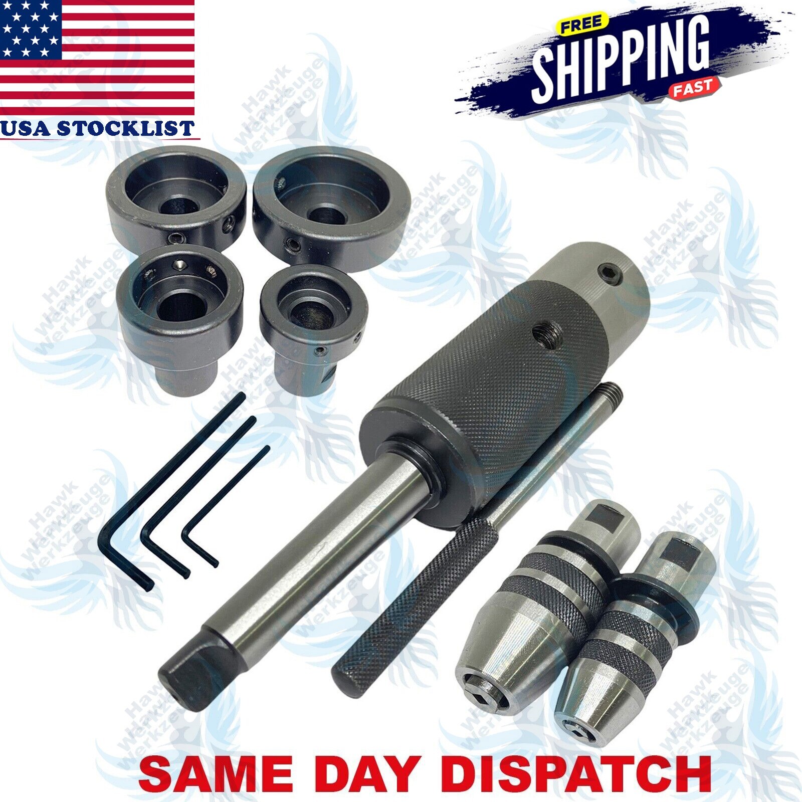NEW MT2 Lathe Tailstock Tap and Die Holder set Sliding Floating Type ...