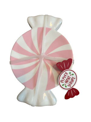 Peppermint Square Peppermint Candy PINK AND WHITE Appetizer Plate Set ...