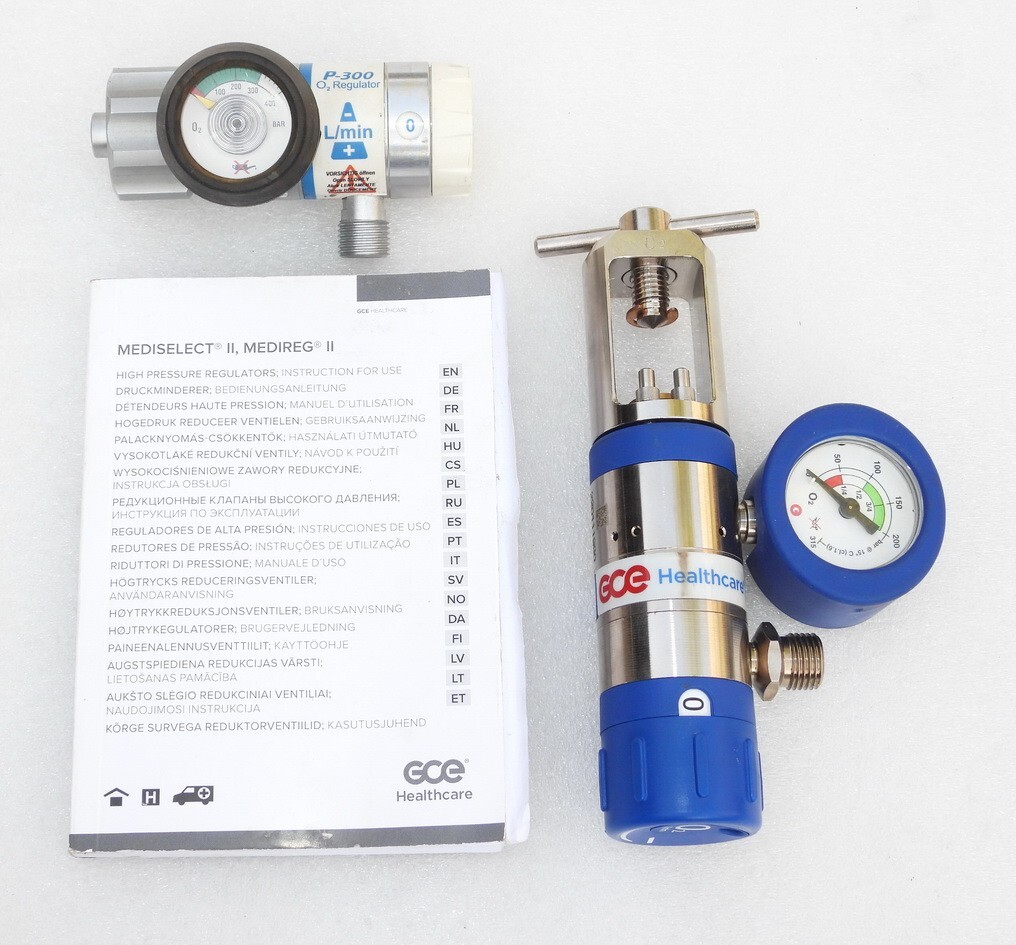 NOS GCE HEALTHCARE MEDILINE MEDISELECT II O2 MEDIREG II P-300 PRESSURE ...