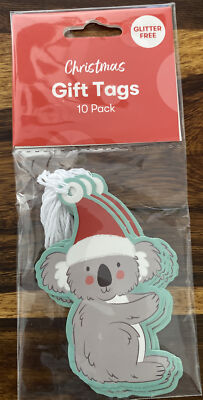 Christmas gift tags pk10 Australiana Theme - Koala Aussie Christmas ...