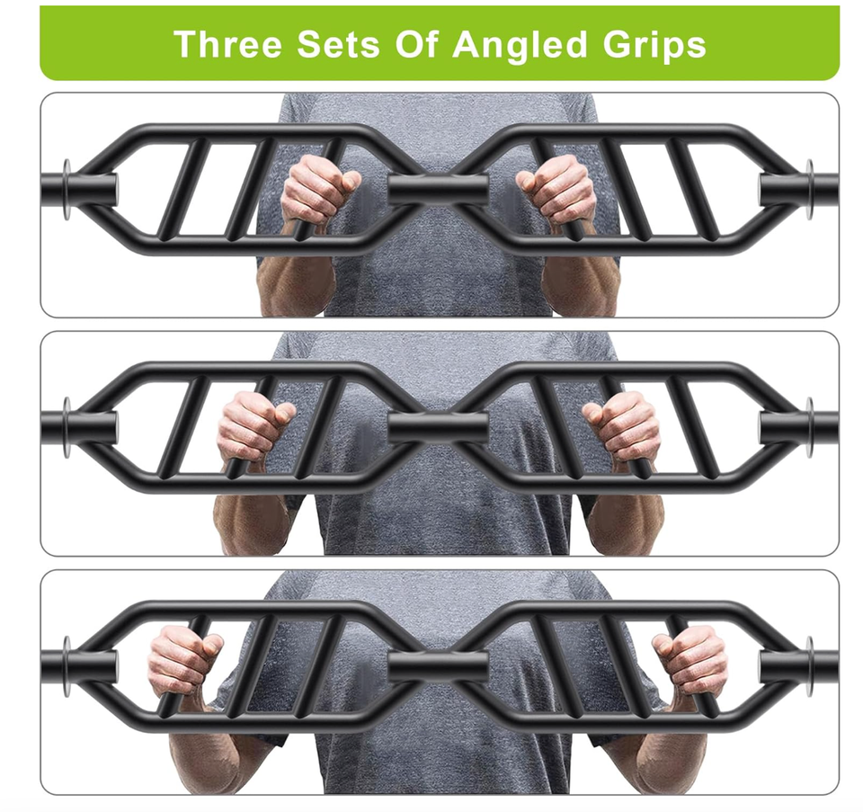 Bicep Tricep Bar Hammer Curl Barbell Olympic Size Hex Bar Multi-Grip ...