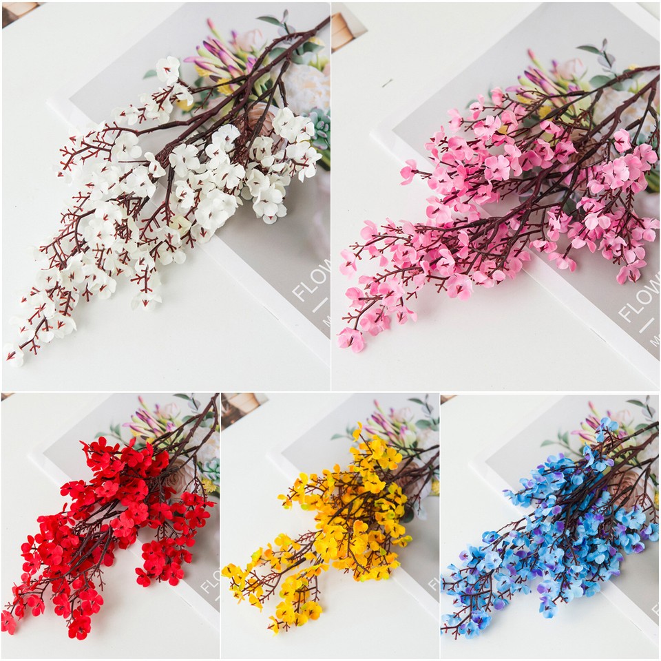 Artificial Flowers Plastic Fake Plants UV Resistant Home In/Outdoor ...