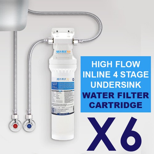 (6 Pack)Aqua Blue H20 High Flow In-line - 4 Stage Replacement Cartridge ...