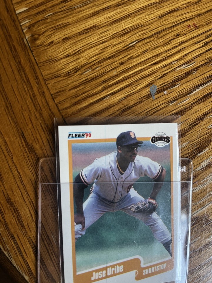 1990 FLEER JOSE URIBE RARE BASEBALL CARD! BIRTHDATE ERROR. PRISTINE ...