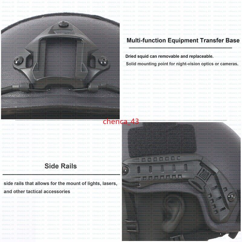 IN US!! Bulletproof Fast Helmet Face Shield NIJ IIIA Ballistic Helmet ...