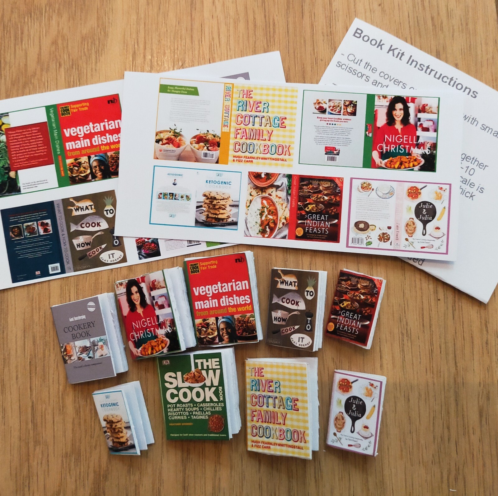 MAKE YOUR OWN Modern cookery recipe books 1:12th 1:24 scale KIT dolls ...