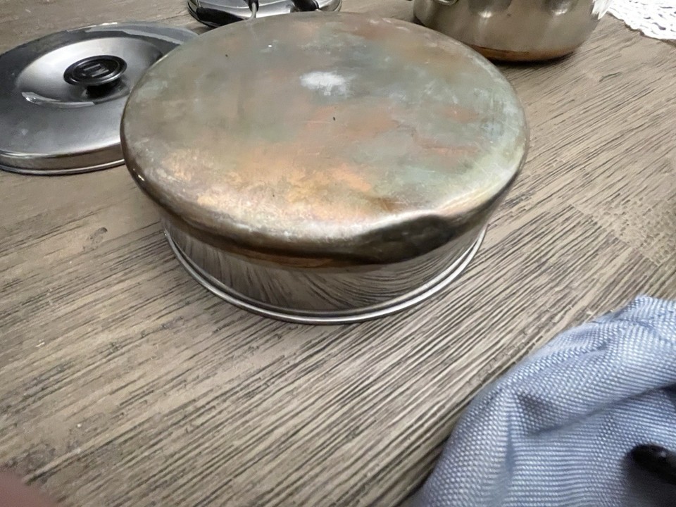 Vintage Mirro Stainless Steel Copper Bottom Cook Set Camping Nesting ...