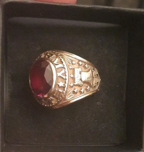 10k Gold Men's Ruby Red stone US Army 1775 Recruiter Ring 16g Size 9 ...