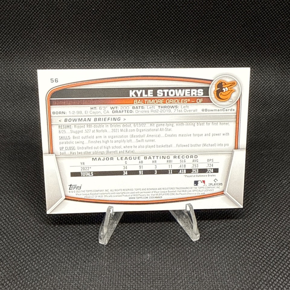 2023 Bowman Paper Kyle Stowers #56 RC Rookie Card Baltimore Orioles | eBay