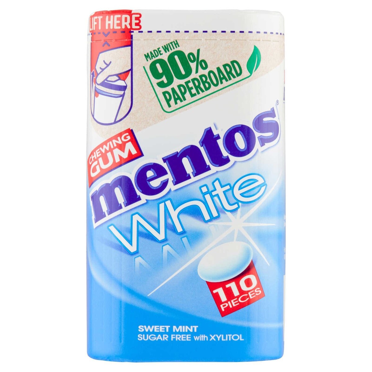 Mentos Gum White Mentos White Gum Plastic 54.34g