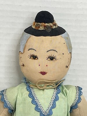 Vintage Chinese Doll Cloth Painted Face 13” | eBay