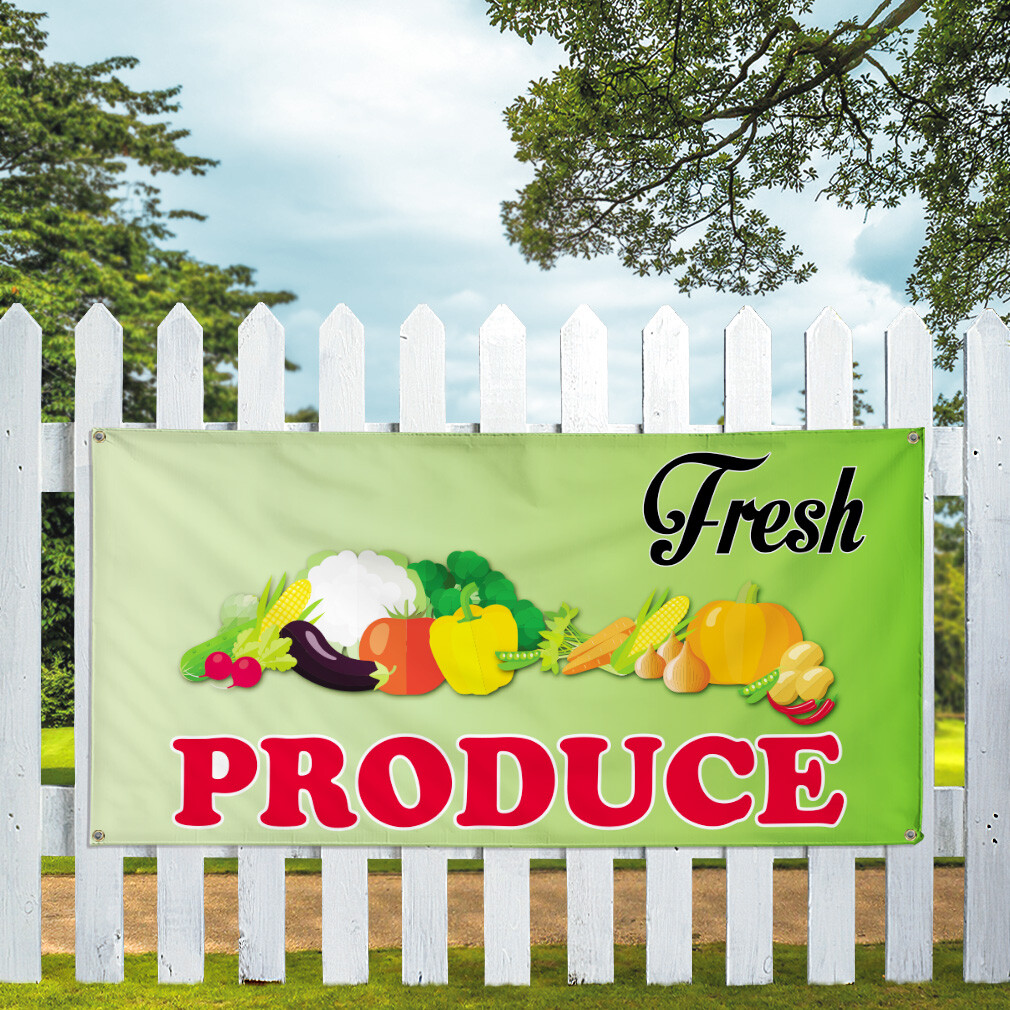 Vinyl Banner Multiple Sizes Fresh Produce Outdoor Advertising Printing ...