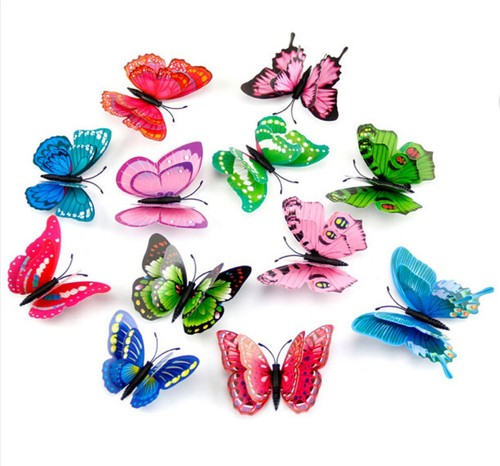 Choose Color 12 Piece Vinyl 3D DOUBLE-WING BUTTERFLIES Curtain ...
