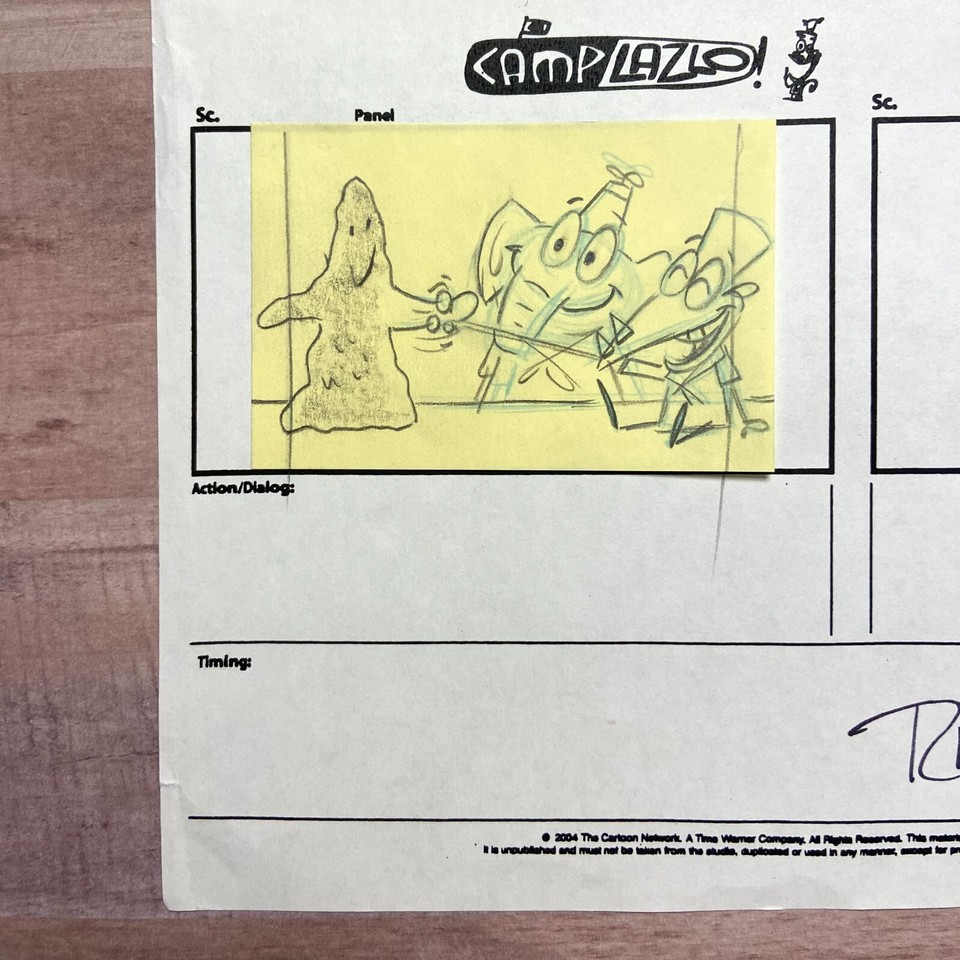 RARE Camp Lazlo Storyboard Panel - Raj Clam “Meatman” Cartoon Network ...