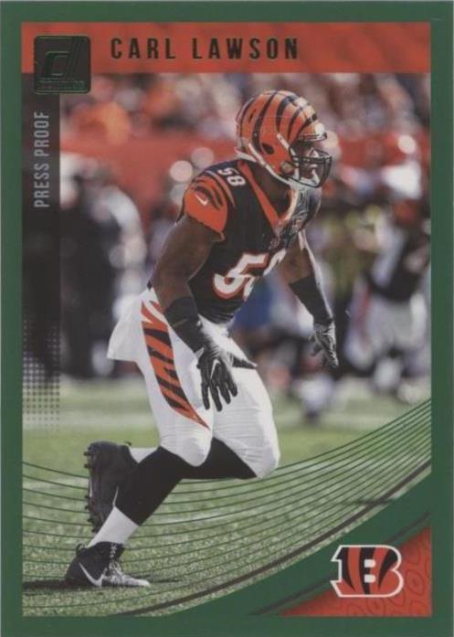 2018 Panini Donruss - Carl Lawson #63 Press Proof Green for sale online ...