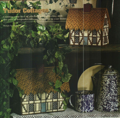 TUDOR COTTAGES 2 HOUSE DESIGNS HOME DECOR PLASTIC CANVAS PATTERN ...