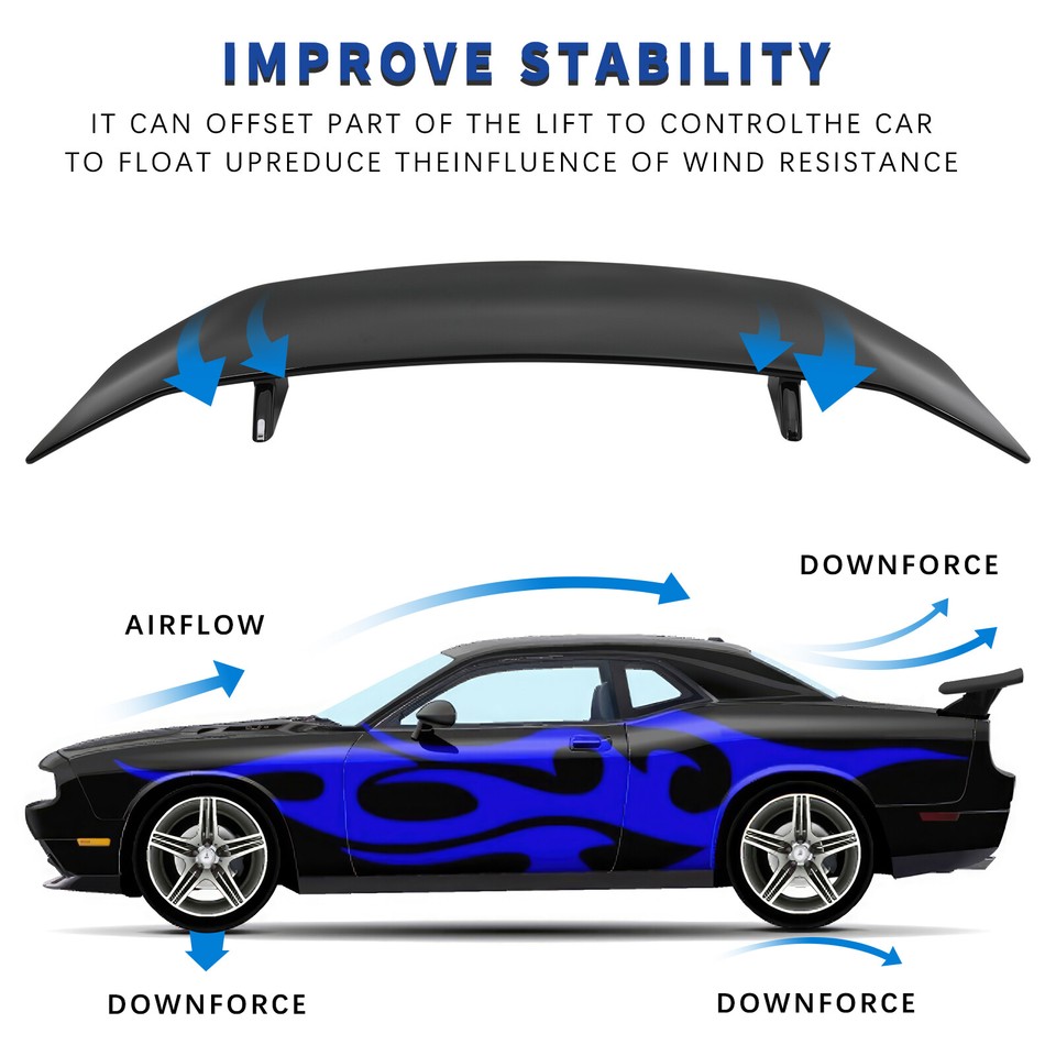 For Lexus LC500 LC500h Coupe 47" Glossy Rear Trunk GT Racing Spoiler ...