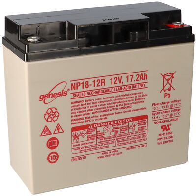 Genesis NP18-12R 12V 18Ah M5 Flachpol AGM Batteria Piombo Per 17Ah 19Ah ...