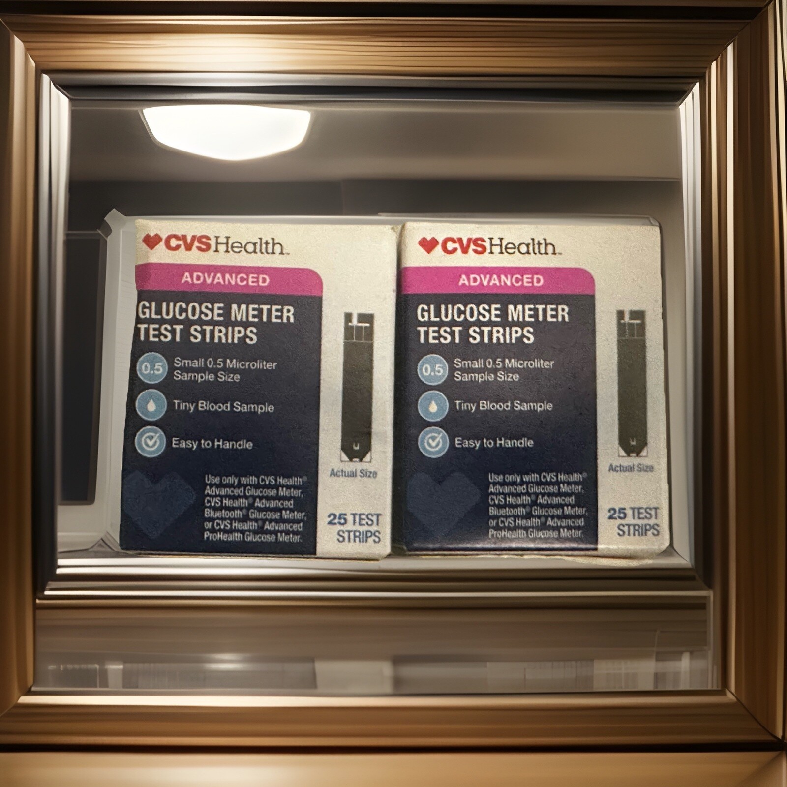 Lot of (2) Boxes- CVS health ADVANCED glucose meter test strips EXP 09 ...