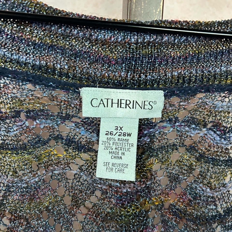 CATHERINES artisan boho knit cardigan sweater size 5X coastal ...