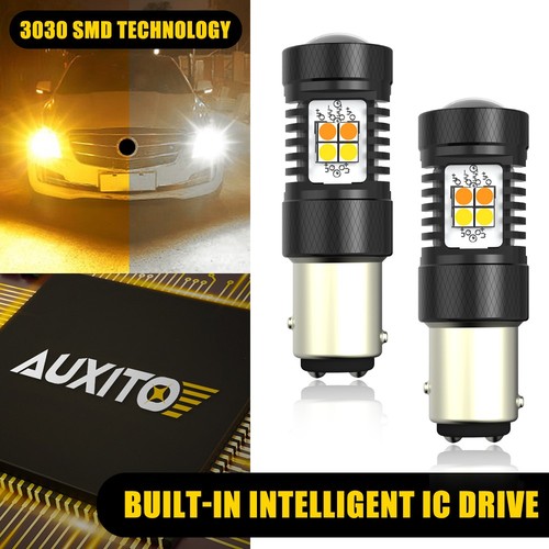 White Amber Dual Color Switchback 1157 LED 2PCS Front Turn Signal Lamp ...