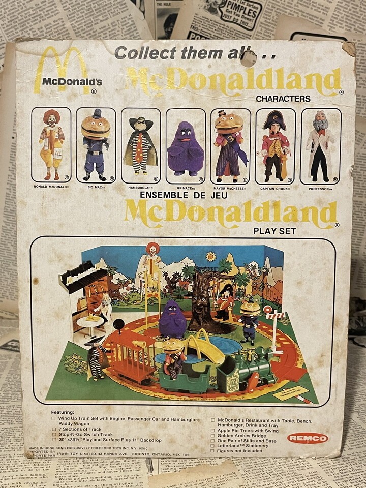 1970 / Macdonald Captain Clock Vintage Remco Mcdonaldland Characters ...