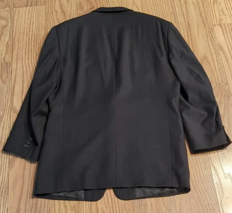 Coppley Two-Piece Wool Suit Gray w Light Blue Windowpane, Pants: 36x28 ...