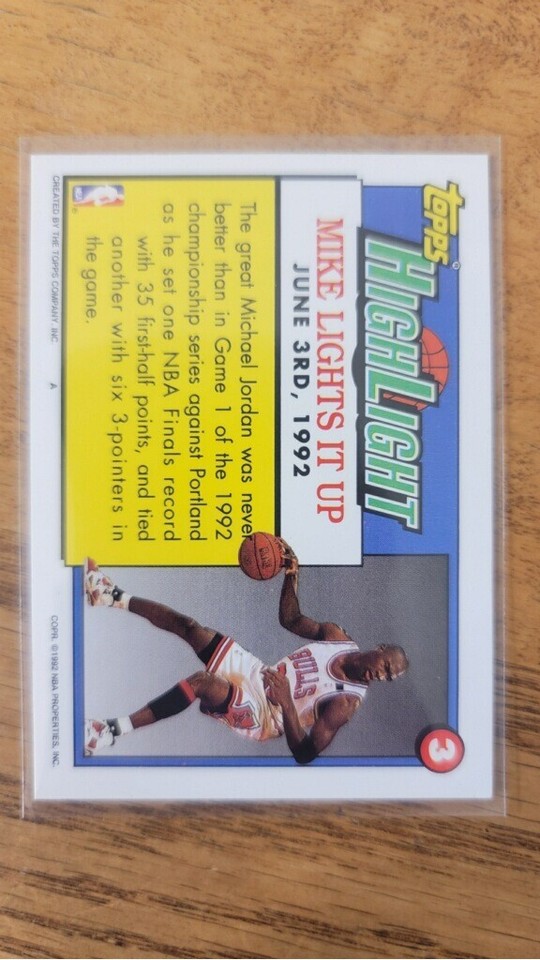 1992 Topps Michael Jordan Highlight Basketball Card | eBay