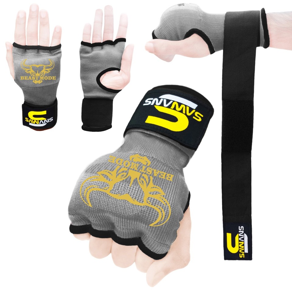 Gel Gloves Punch Bag Hand Quick Wraps Boxing Padded Inner UFC Gear MMA ...