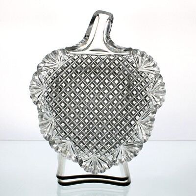 American Brilliant Strawberry Diamond & Fan Cut Dish, Antique ABP Mt ...